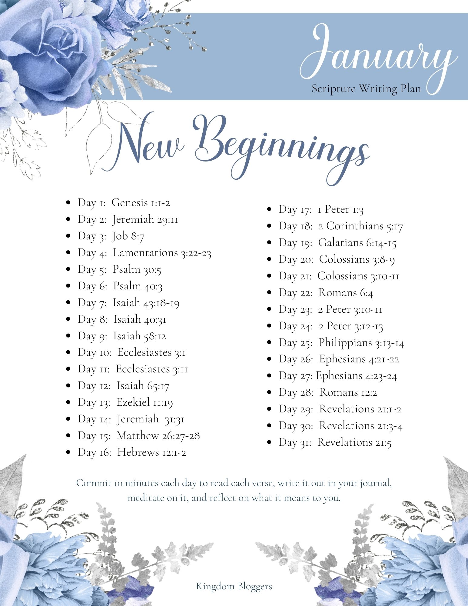 Scripture Writing Plans for the Whole Year - Kingdom Bloggers