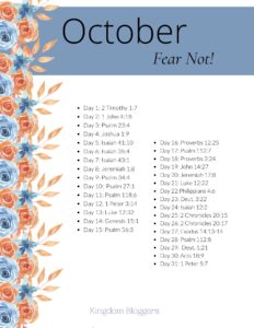 October Bible Reading Plan - Kingdom Bloggers