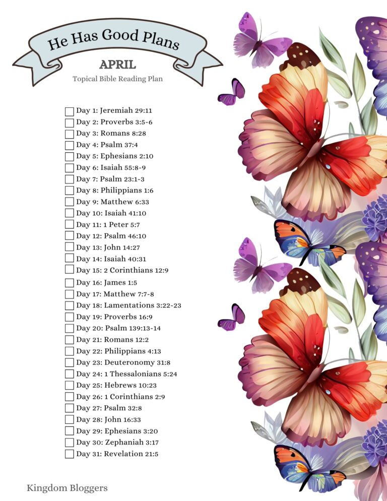 He Has Good Plans Bible Reading Plan - Kingdom Bloggers